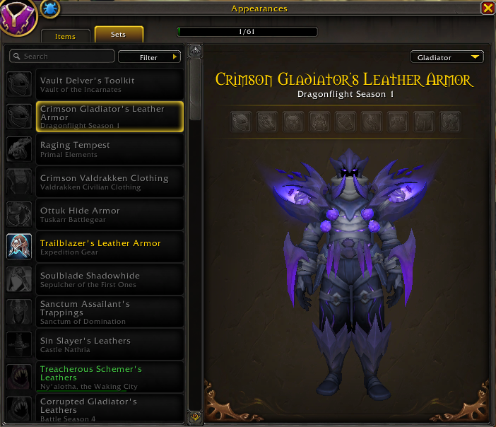 A Preview of All Gladiator and Elite PvP Sets in Dragonflight PvP ...