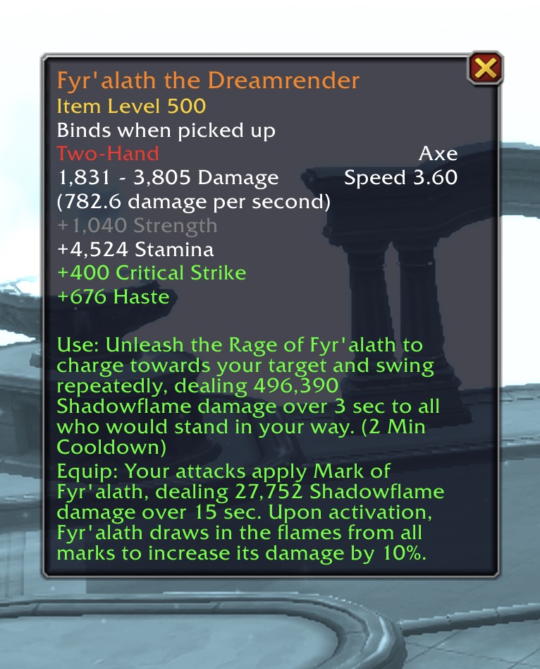How to Obtain Fyr'alath the Dreamrender (Legendary Two-Hand Axe) in ...