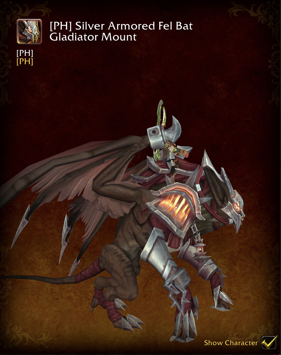 Gladiator Mounts in The War Within Season 1&2: Gold/Silver Armored Fel ...