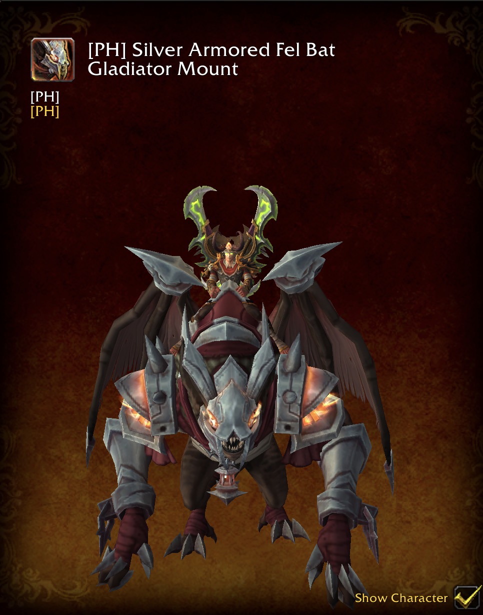 Gladiator Mounts in The War Within Season 1&2: Gold/Silver Armored Fel ...