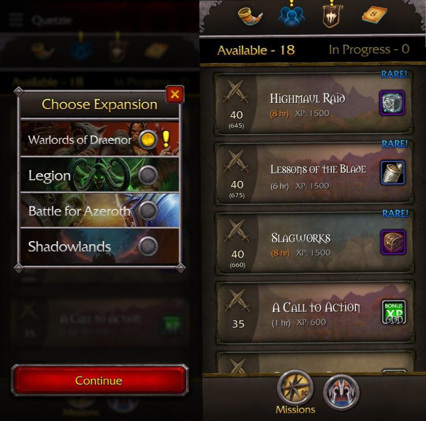 WoW Companion App Supports WoD Missions - News - Icy Veins