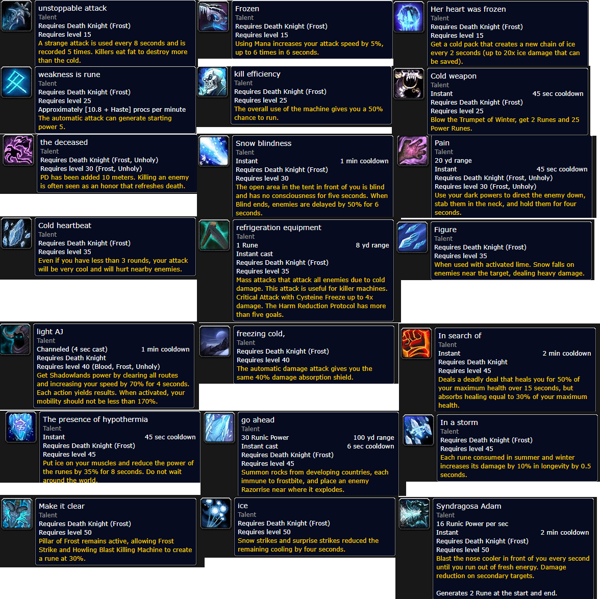Death Knight Talents According to Google Translate - News - Icy Veins
